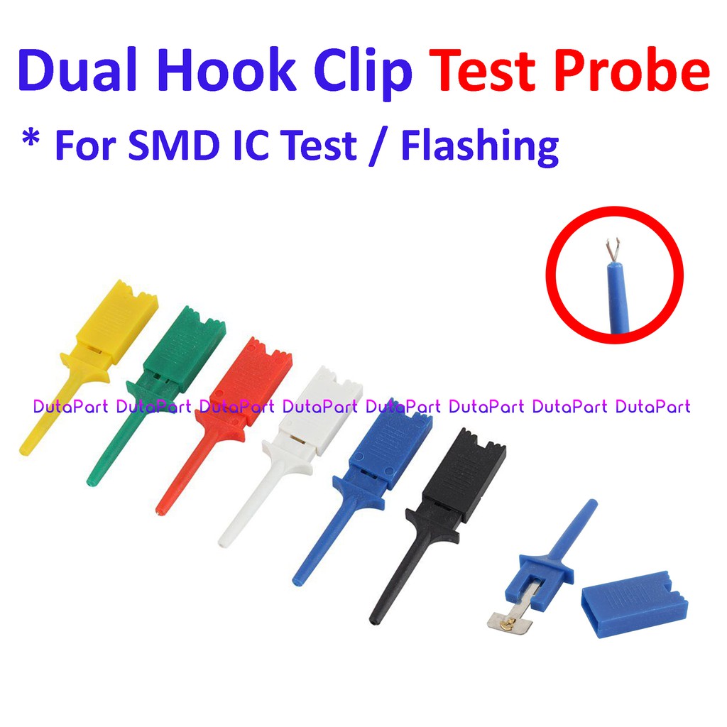 Jual Dual Hook Clip Test Probe Klip Penjepit Pengait Jepitan SMD IC ...