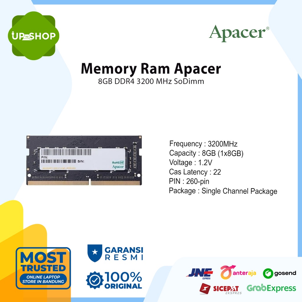 Jual Apacer Memory SO-DIMM RAM 8GB DDR4 3200MHz | Shopee Indonesia