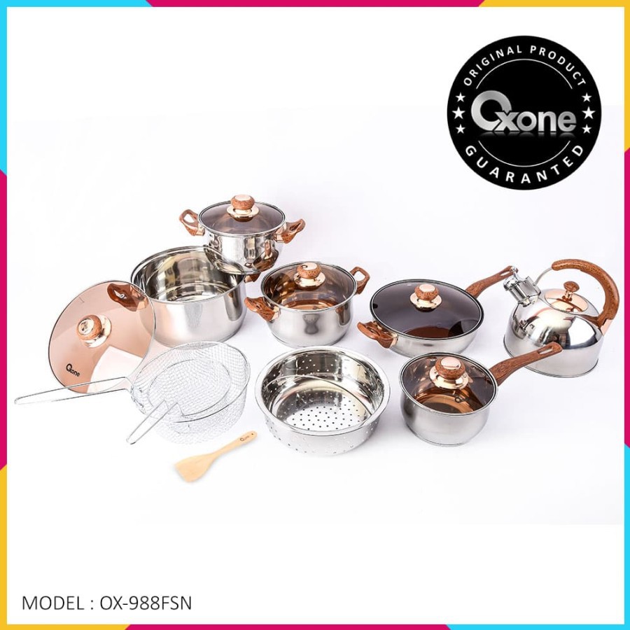 Jual Panci Jumbo Oxone OX-988FSN Jumbo Cookware Set (12+7Pcs) | Shopee Indonesia