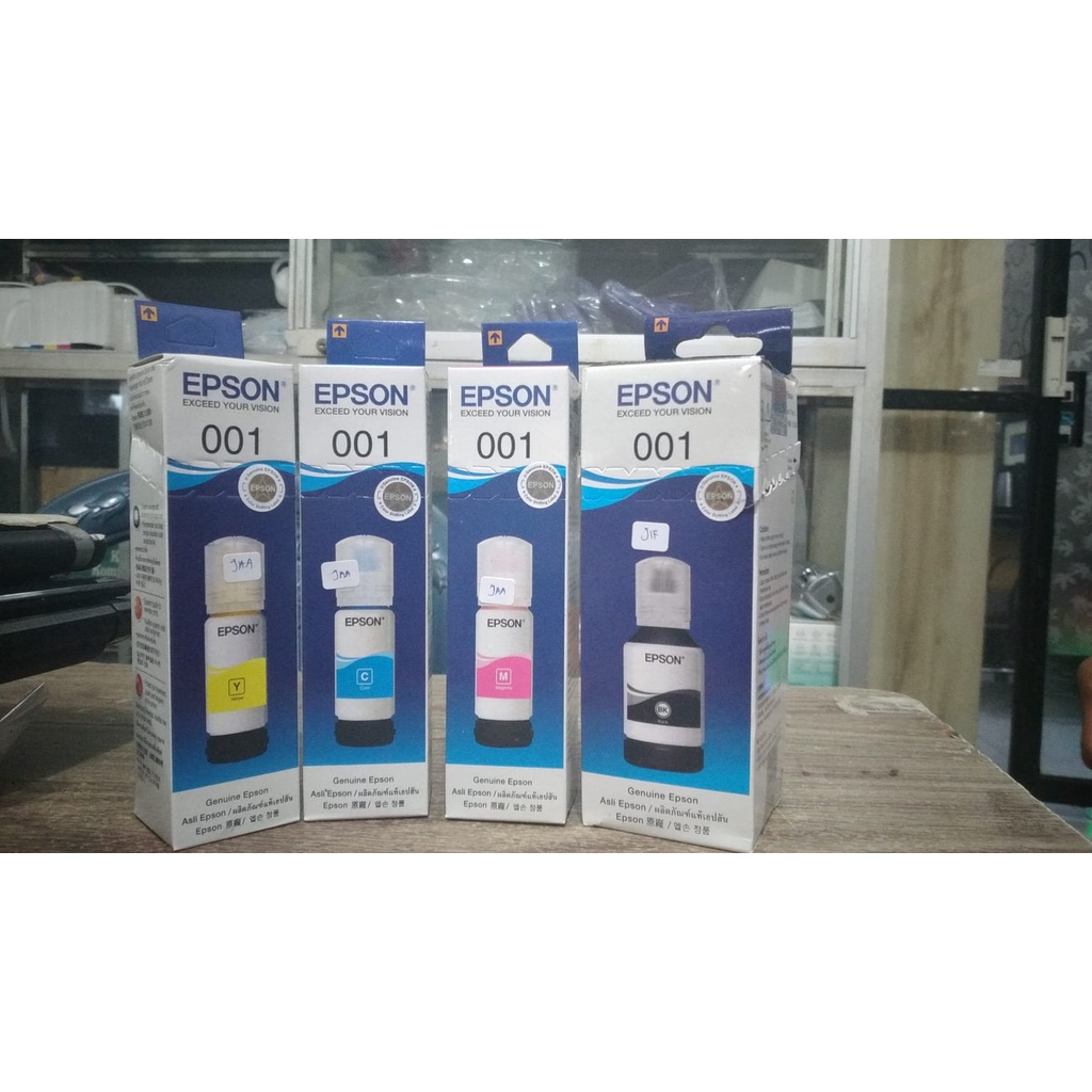 Jual Tinta Epson 001 Original (Black, Cyan, Magenta, Yellow) | Shopee ...