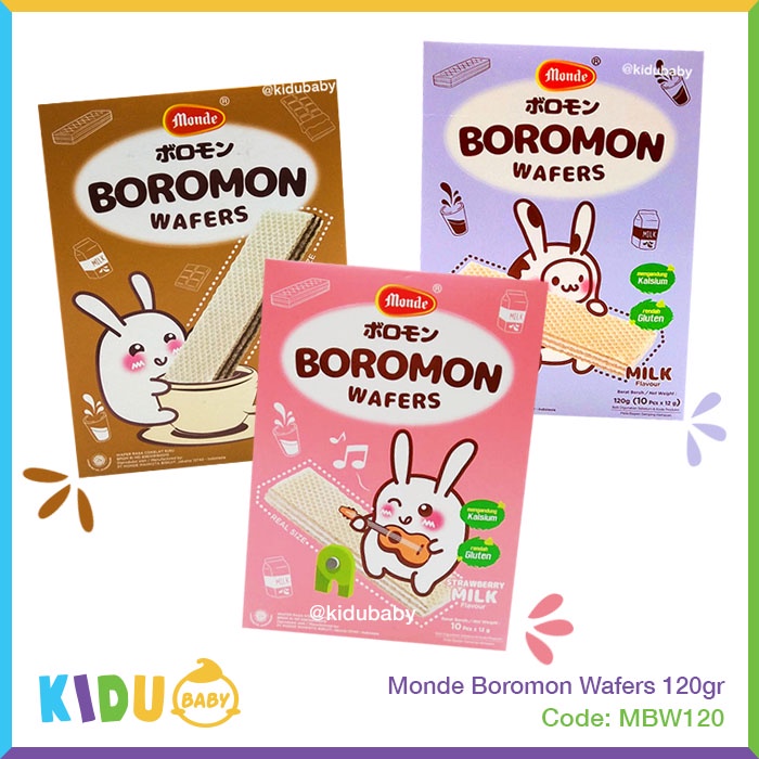 Jual Monde Boromon Wafers Chocolate / Milk / Strawberry Cemilan Wafers ...