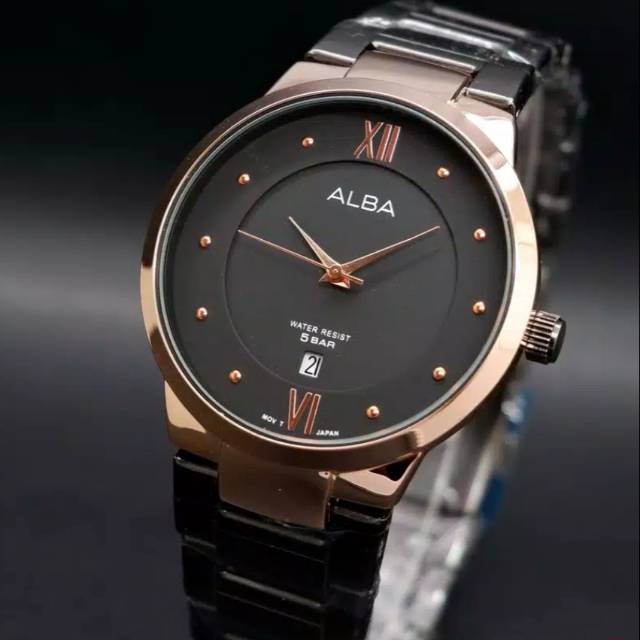 Jual JAM TANGAN ALBA PRIA DEWASA RANTAI HITAM ,KOMBINASI ROSEGOLD ...