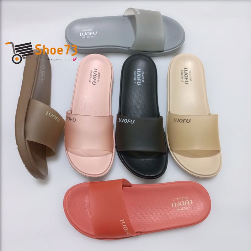 Jual LUOFU E 7172 T-BW SIZE 36-40 ORIGINAL l Sandal Selop jelly wanita ...