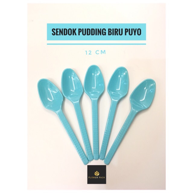 Jual Sendok pudding biru puyo/ sendok pudding/ sendok pudding warna ...