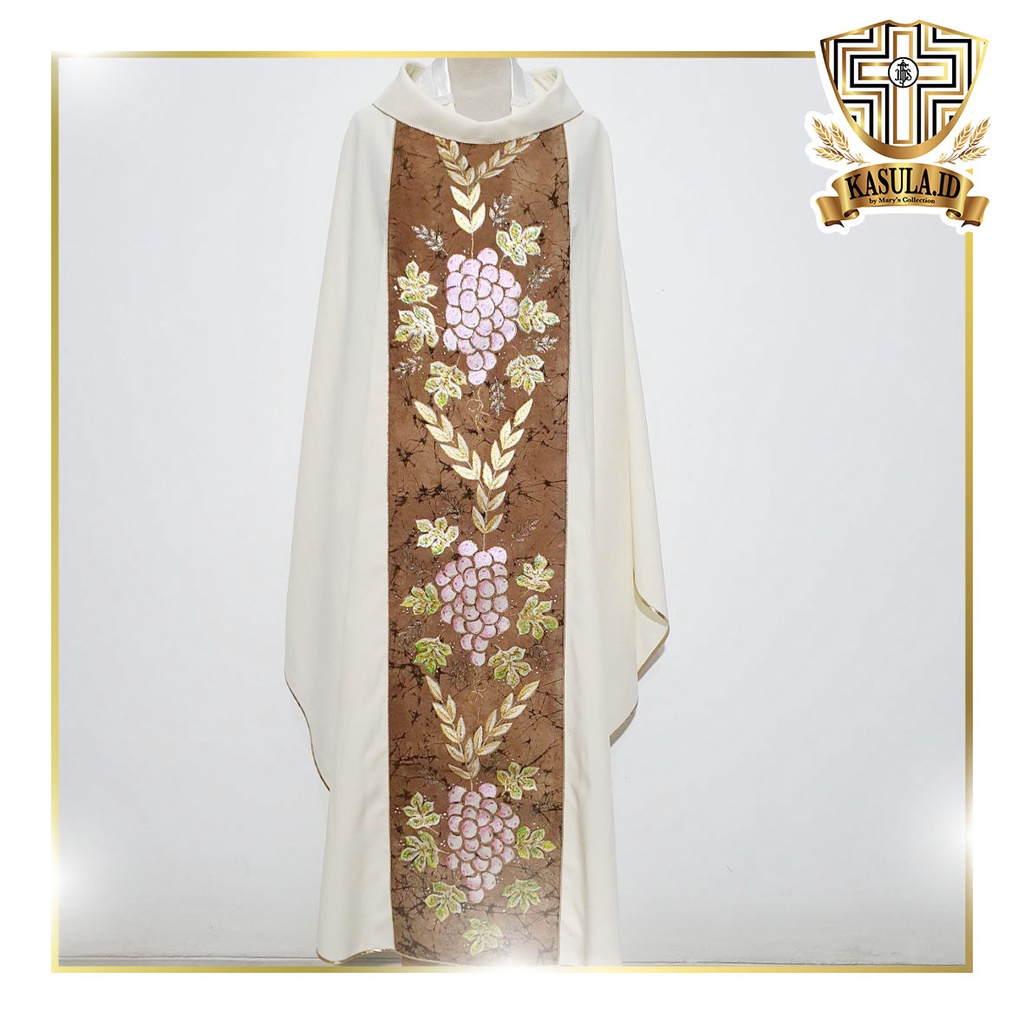 Jual Kasula Chasuble Jubah Romo Katolik Lukis Putih 33 (Misa Natal ...