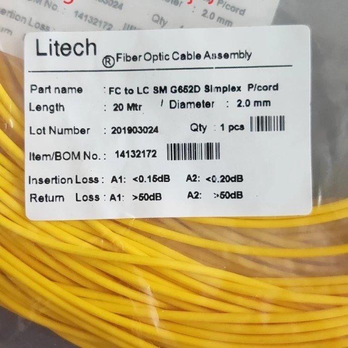 Jual fiber optic FC to LC 20m litech | Shopee Indonesia