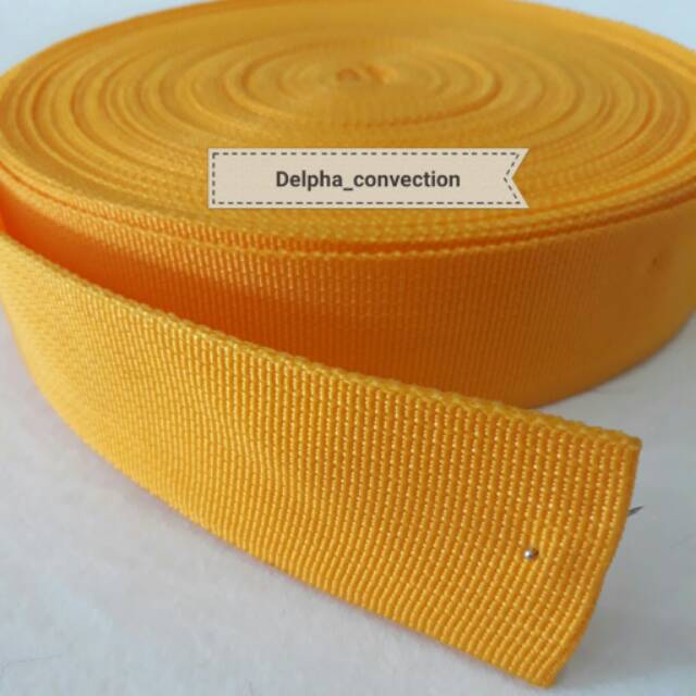 Jual Tali webbing 3.8 cm kuning | Shopee Indonesia