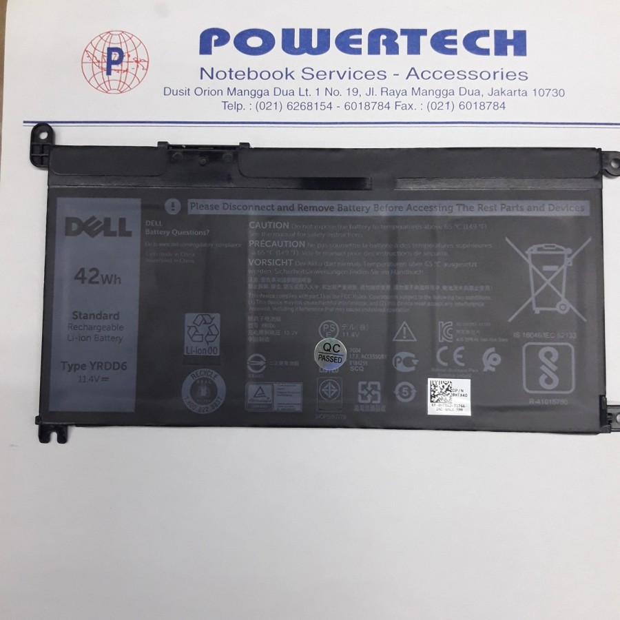 Jual Battery Dell Inspiron 14-5482 # YRDD6 Original | Shopee Indonesia