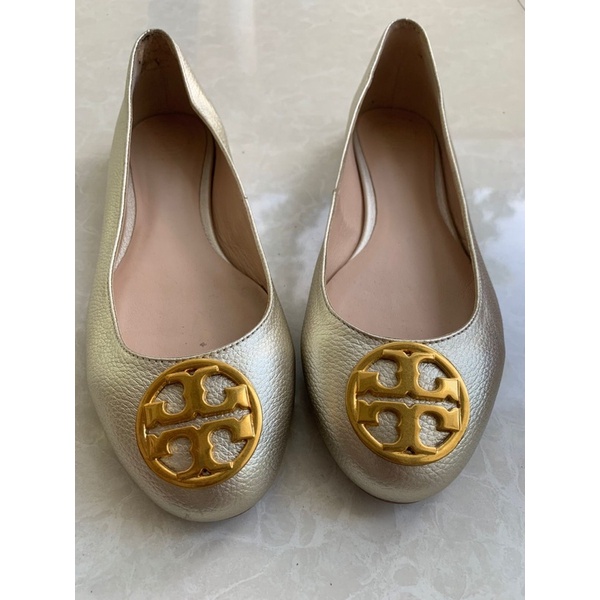 Jual sepatu toryburch chelsea ballet flat gold | Shopee Indonesia