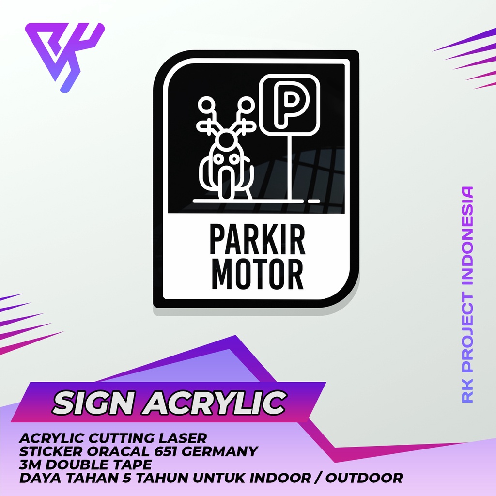 Jual PARKIR MOTOR PAPAN INFORMASI SIGN BOARD AKRILIK | Shopee Indonesia