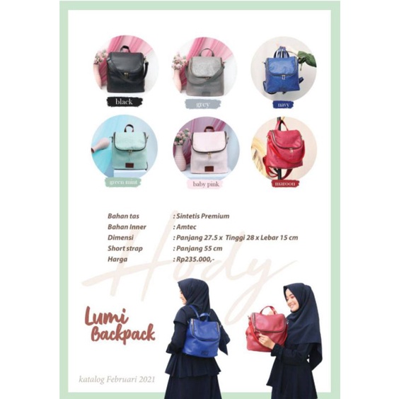 Jual [ Ready ] Tas Cewe Lumy Bag Original by Hody / Tas Ransel / Tas ...