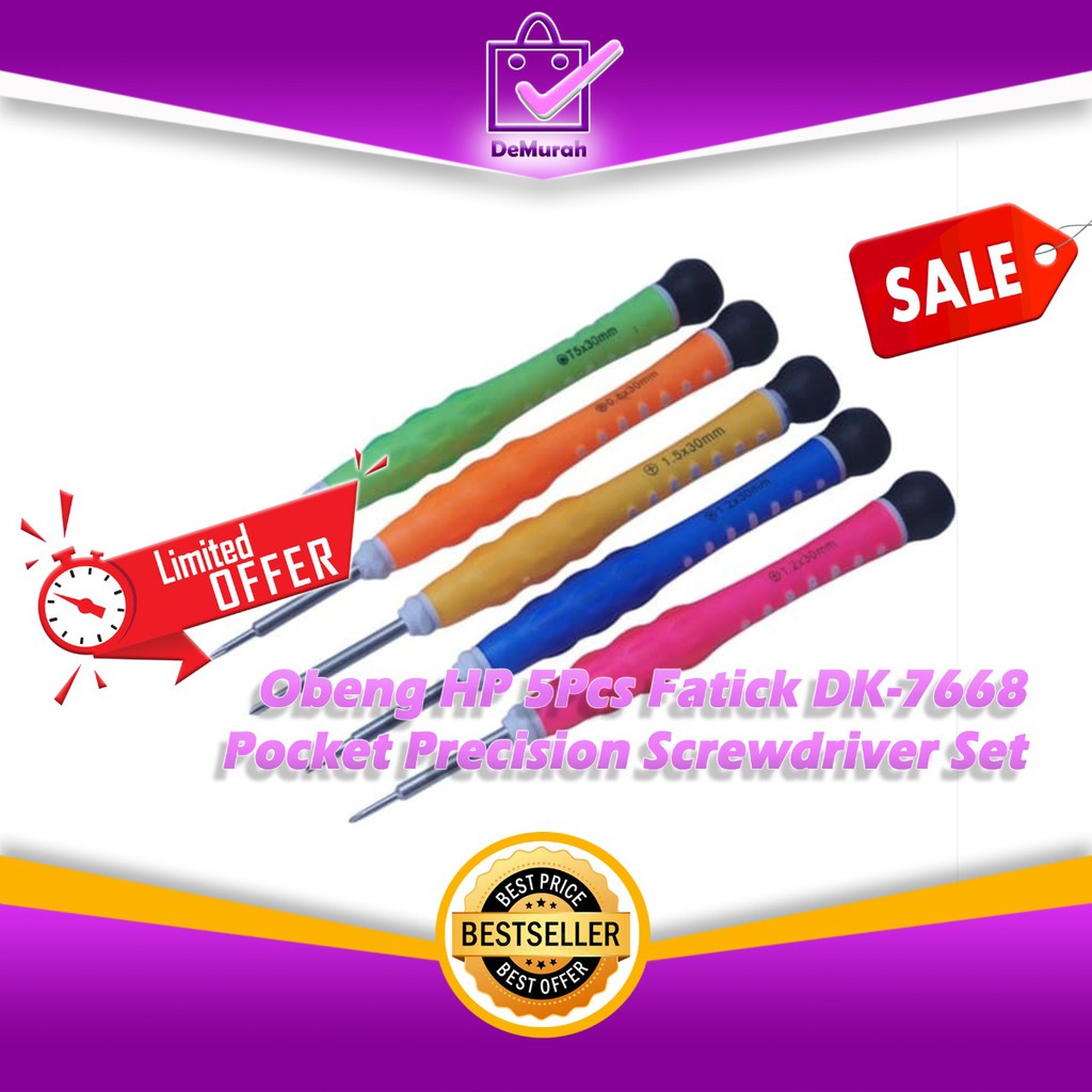 Jual Obeng HP 5Pcs Fatick DK-7668 Pocket Precision Screwdriver Set 0560 ...