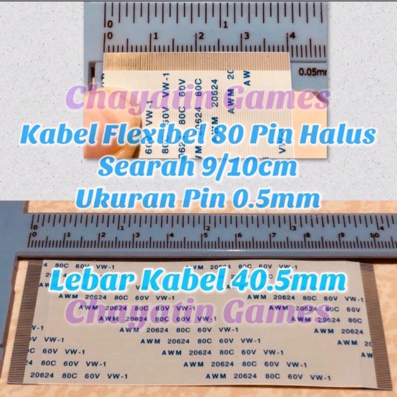 Jual Kabel Flexibel 80 Pin Halus Searah Panjang 10cm - Ukuran Pin 0.5mm ...