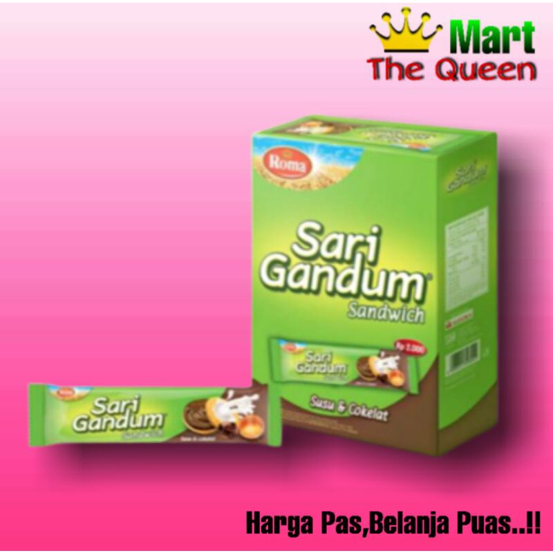 Jual SARI GANDUM Roma Biskuit Coklat 1 Box isi 12 pcs @ 38,5gram ...