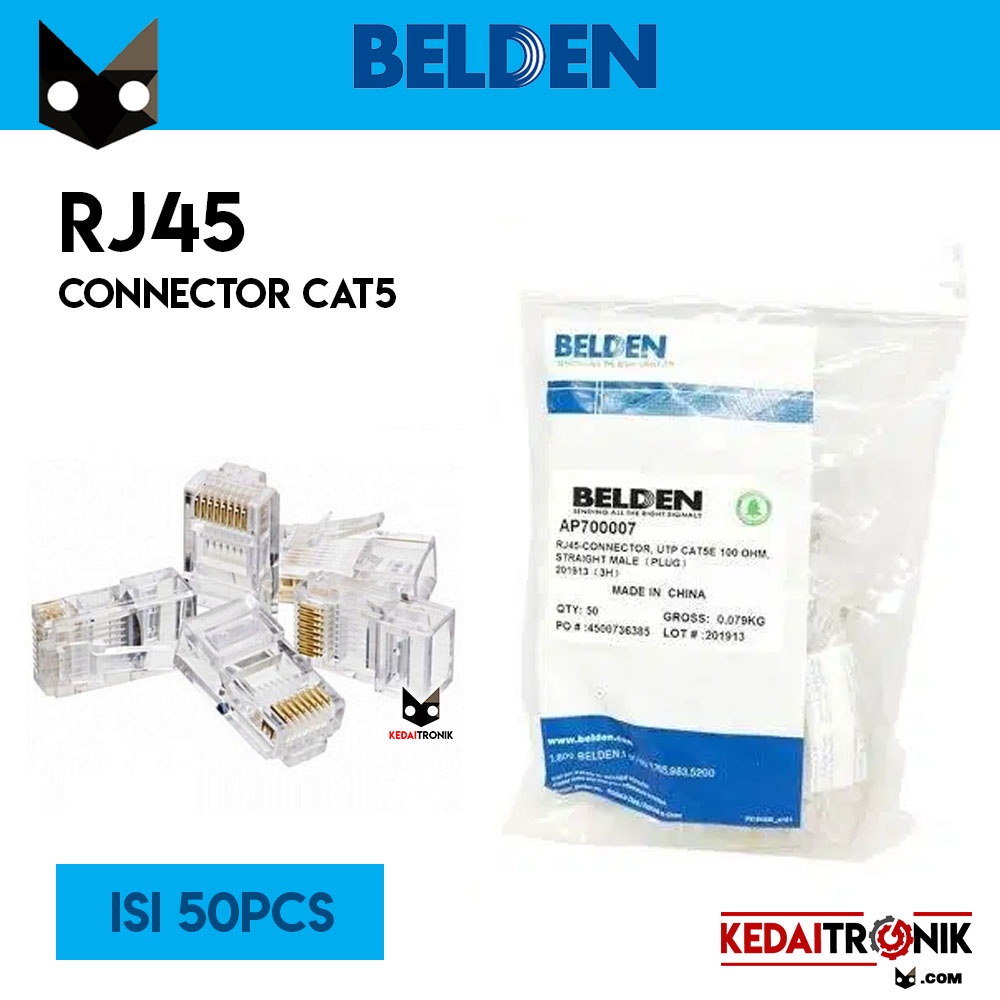 Jual Connector Belden Modular CAT5 BOX Original RJ45 Belden Konektor ...