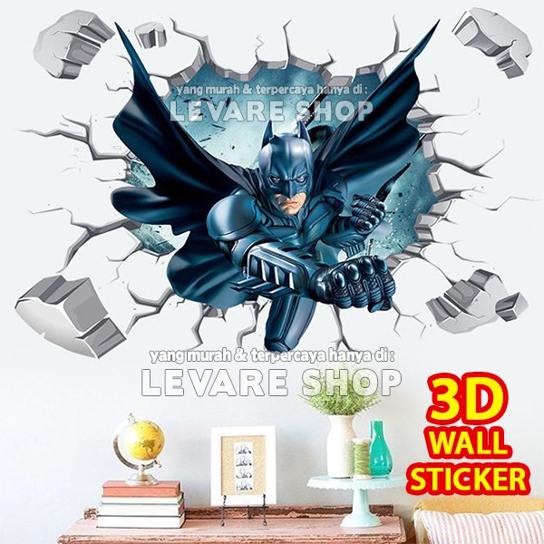 Jual 3D Wall Sticker - Stiker Dekorasi Dinding Tembok Superhero Batman ...