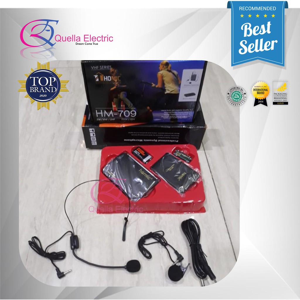 Jual Homic Mic Wireless Homic HM-709 CLIP ON + Headset | Shopee Indonesia