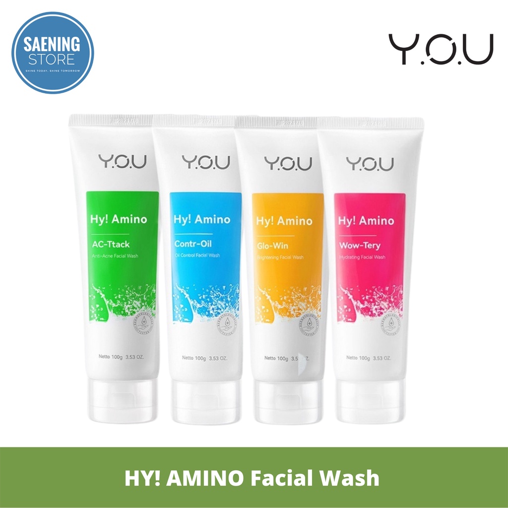Jual YOU Hy! Amino Facial Wash | Oil Control, Hydrating, Brightening ...