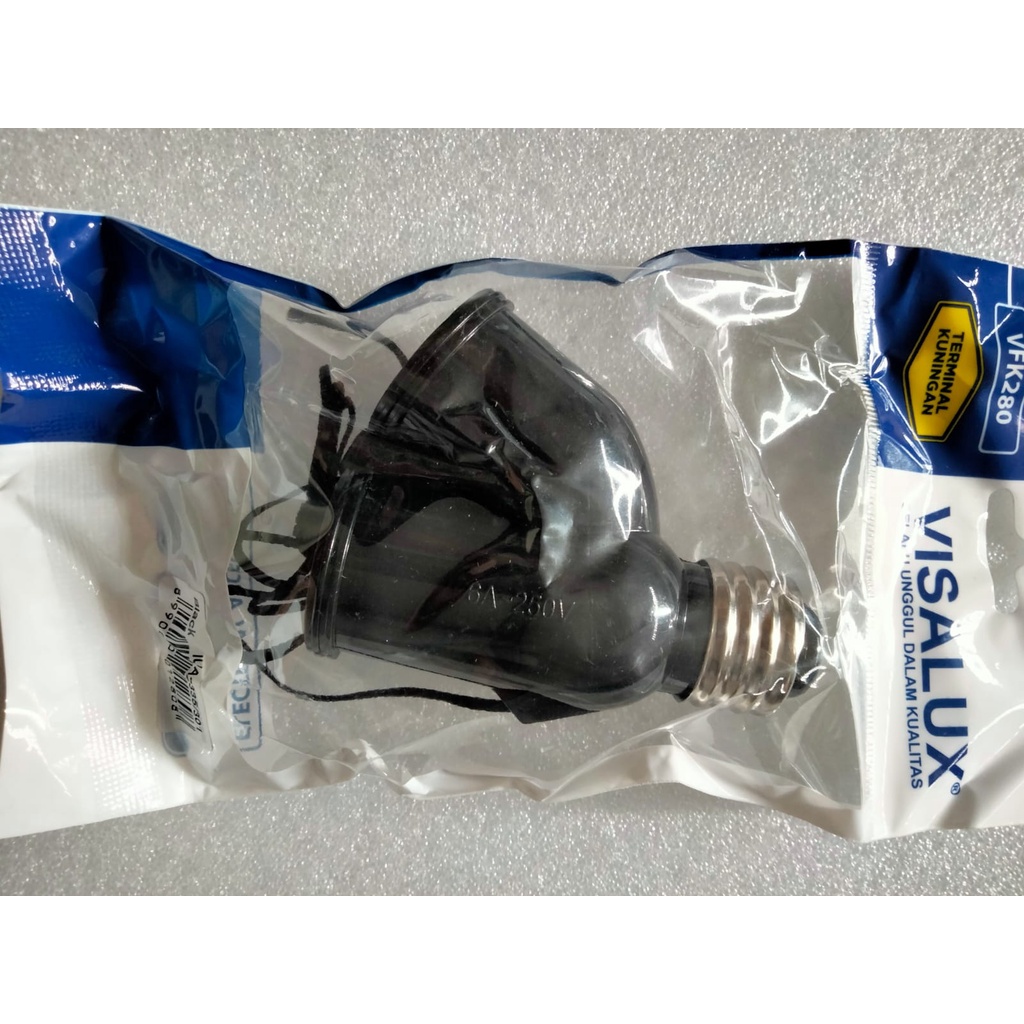 Jual FITTING TARIK / FITTING LAMPU TARIK / FITTING DOUBLE VISALUX HITAM | Shopee Indonesia