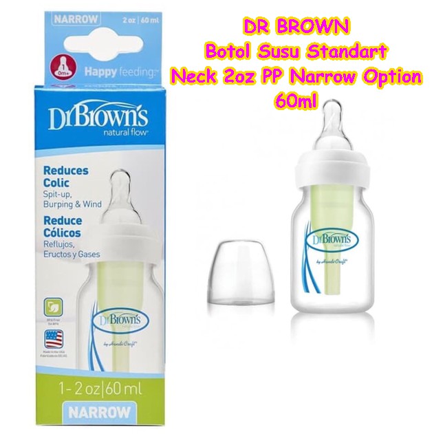 Jual BOTOL SUSU DR BROWN'S STANDART NECK 2oz PP NARROW OPTION Plus green 60ml | Shopee Indonesia
