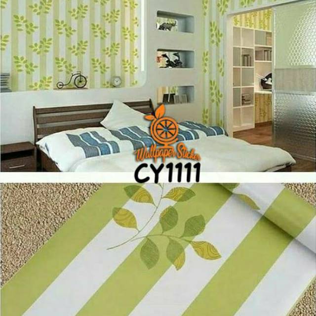 Jual Wallpaper Sticker dinding motif Garis Hijau Daun soft uk 45 cm x 8m kode CY1111 | Shopee ...