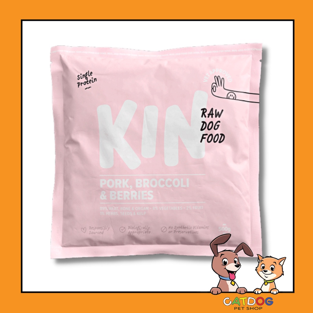 Jual KIN Raw Dog Food Pork Broccoli & Berries 500gr | Shopee Indonesia