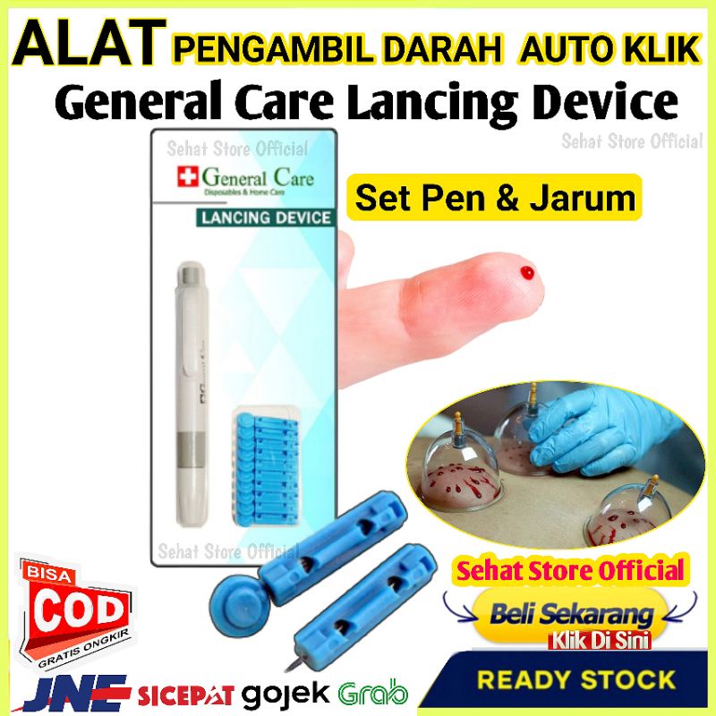 Jual Alat Pengambil Darah General Care Lancing Device Pen Bekam Auto ...