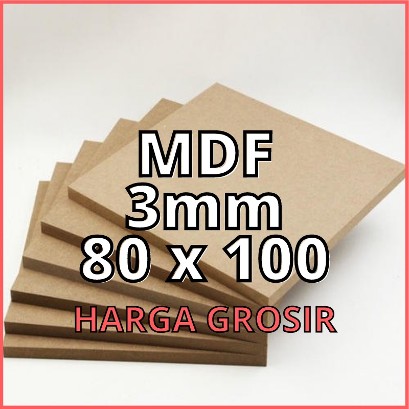 Jual PAPAN KAYU MDF 3mm UKURAN 80x100 cm HALUS KUAT mdf board Medium ...