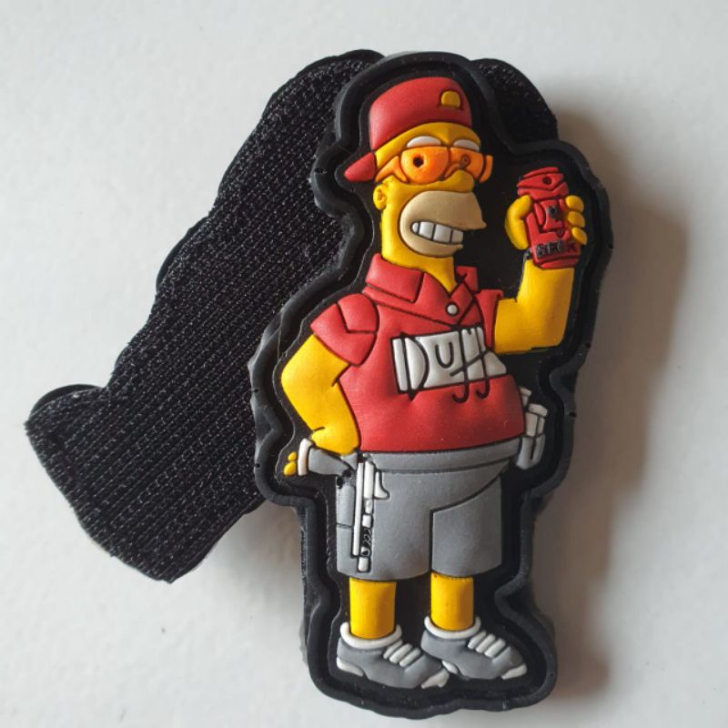 Jual patch rubber pvc 3D logo karakter the simpsons merah timbul ...
