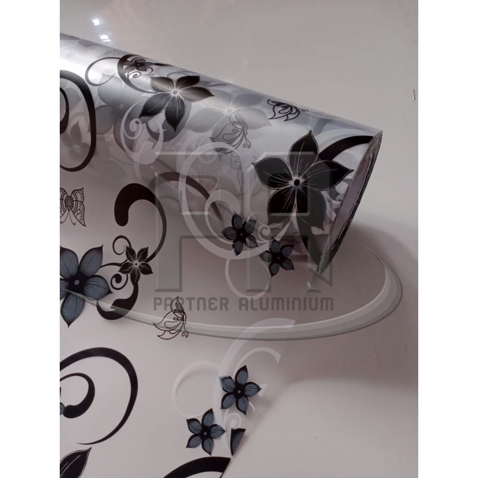 Jual Stiker Kaca Sanblast Sandblast Sunblast /Sticker Kaca motif Bunga ...