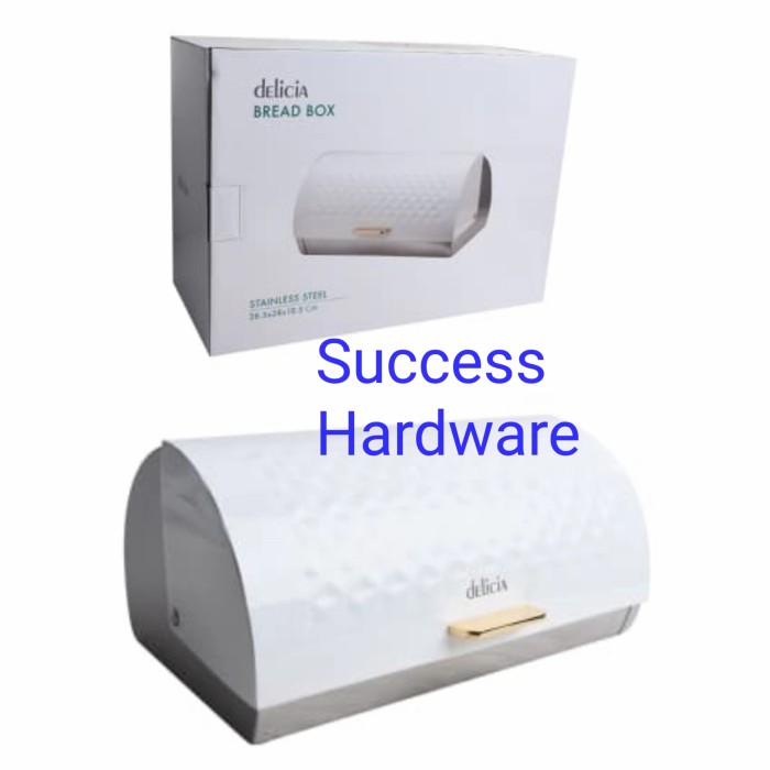 Jual DELICIA WADAH SAJI TEMPAT ROTI KUE STAINLESS 39X28 CM BREAD BOX ...