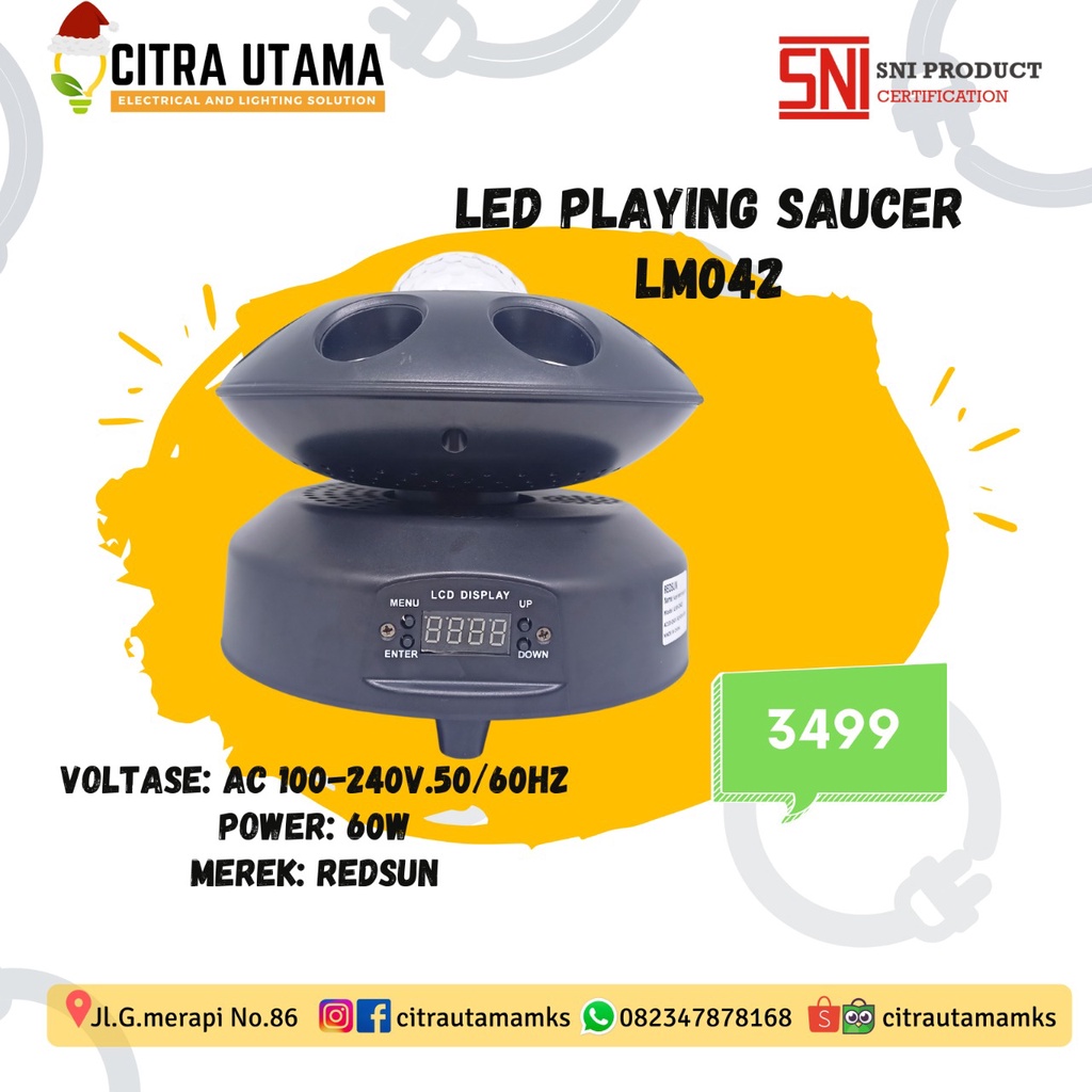 Jual LAMPU LED FLYING SAUCER LM-042 UNTUK DISKO/PANGGUNG/KARAOKE K3499 ...