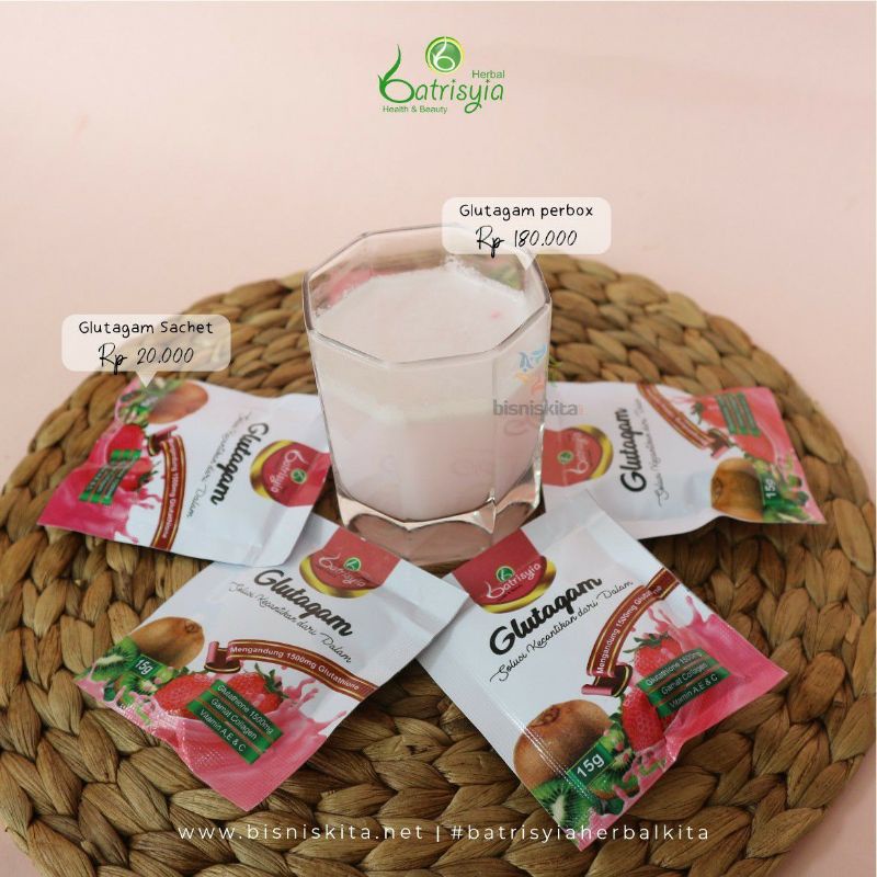Jual glutagam minuman gluthathione 1500mg collagen gamat vitamin A E ...