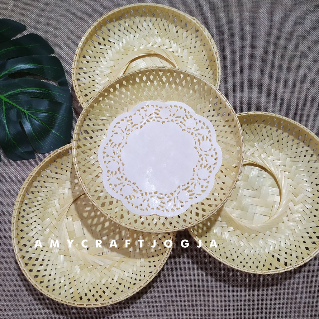 Jual Piring Bambu Krongso 18 cm/Piring Anyaman Bambu/Lepek Bambu/Piring ...