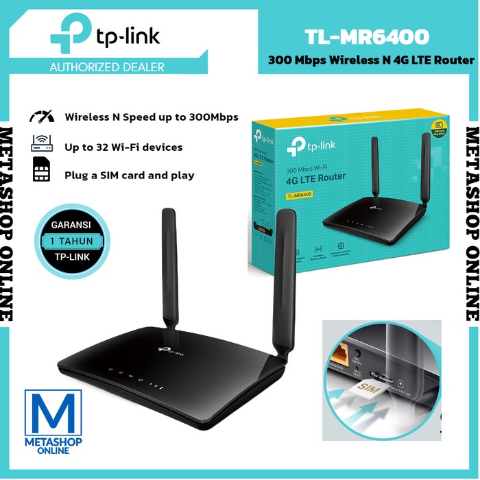 Jual TP-LINK TL-MR6400 300 Mbps Wireless N 4G LTE Router TPLINK SimCard ...