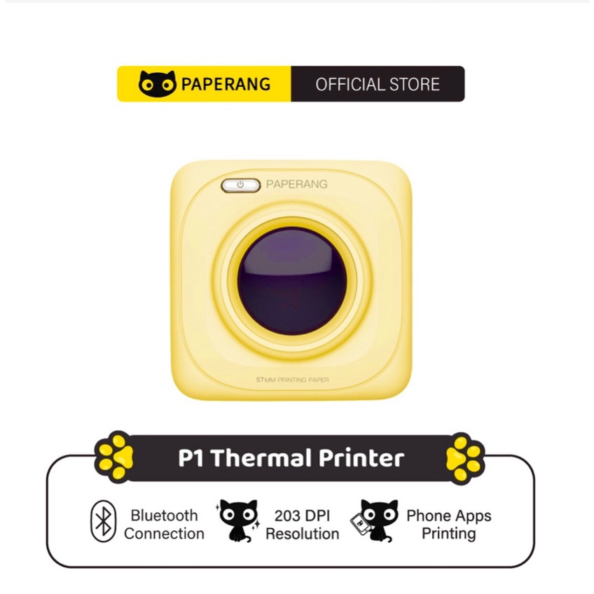 Jual PAPERANG P1 MINI PRINTER THERMAL BLUETOOTH tanpa tinta 57mm a6 p2 ...
