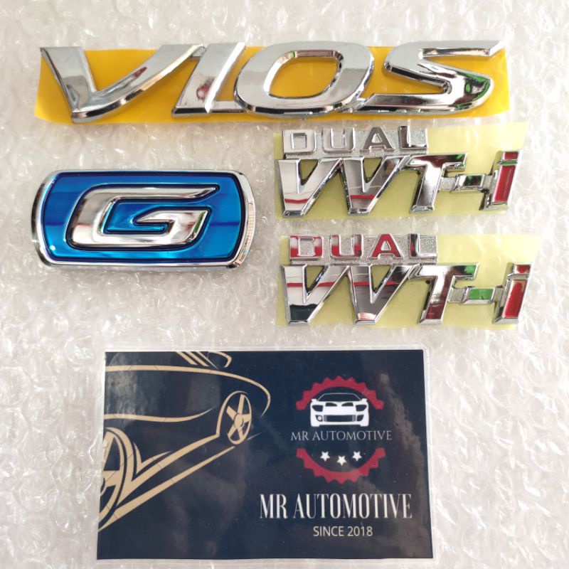 Jual Logo Embeln Tulisan Bagasi Set Vios Dual VVTi G Biru ORIGINAL ...