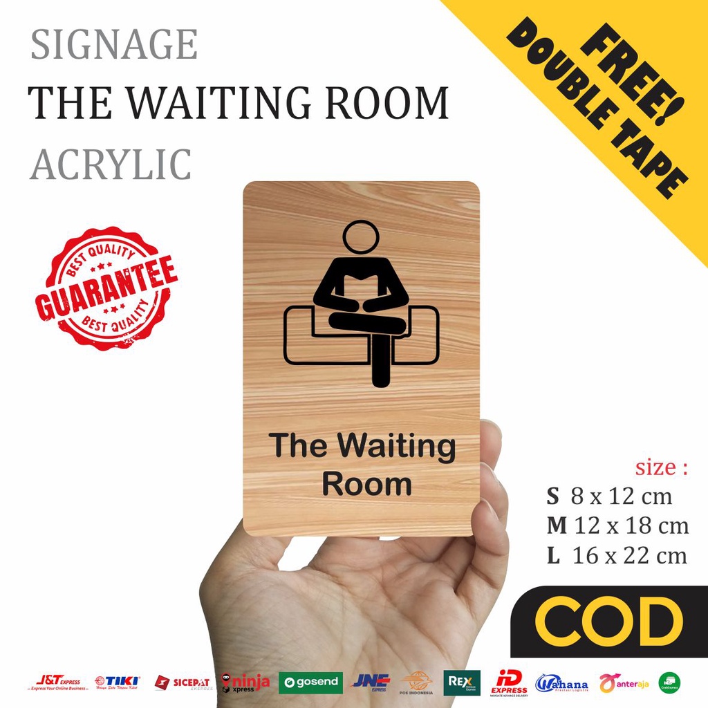 Jual Waiting Room Sign Board Akrilik Print Signage Acrylic Label Nama ...