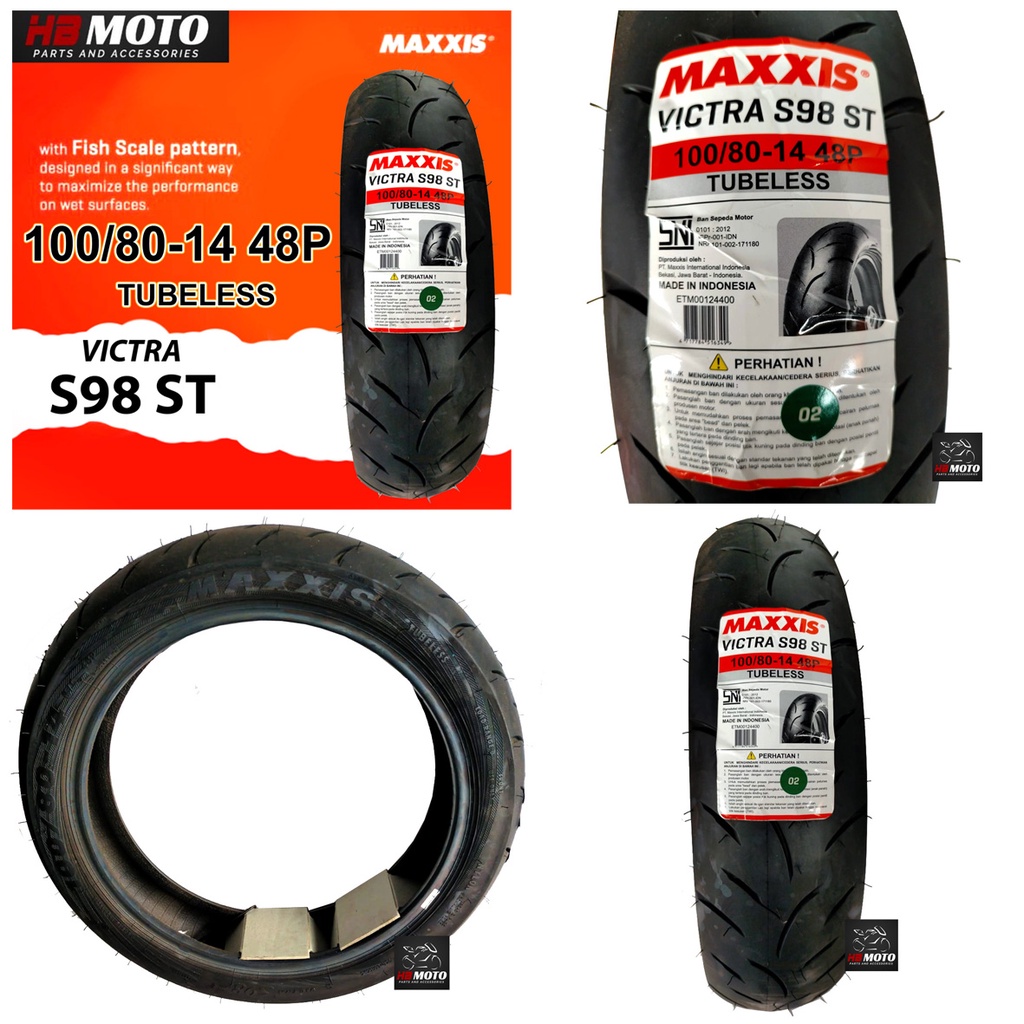 Jual Ban Maxxis VICTRA S 98 ST)100/80-14 48P Tubles Matic/Maxis VICTRA ...