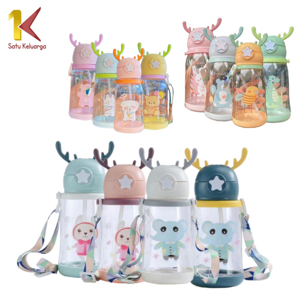 Jual Satu Keluarga Botol Minum Anak BPA FREE Food Grade C302 Botol Air Minum Anak Sedotan 610ml ...