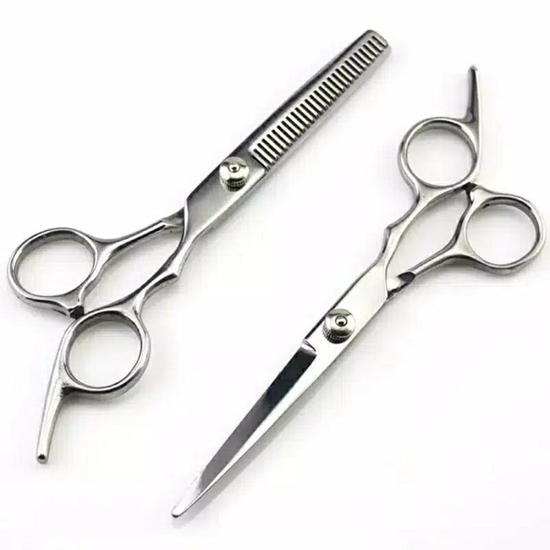 Jual Gunting Potong Rambut Stainless Penipis Sasak Flat 6 inch Salon ...