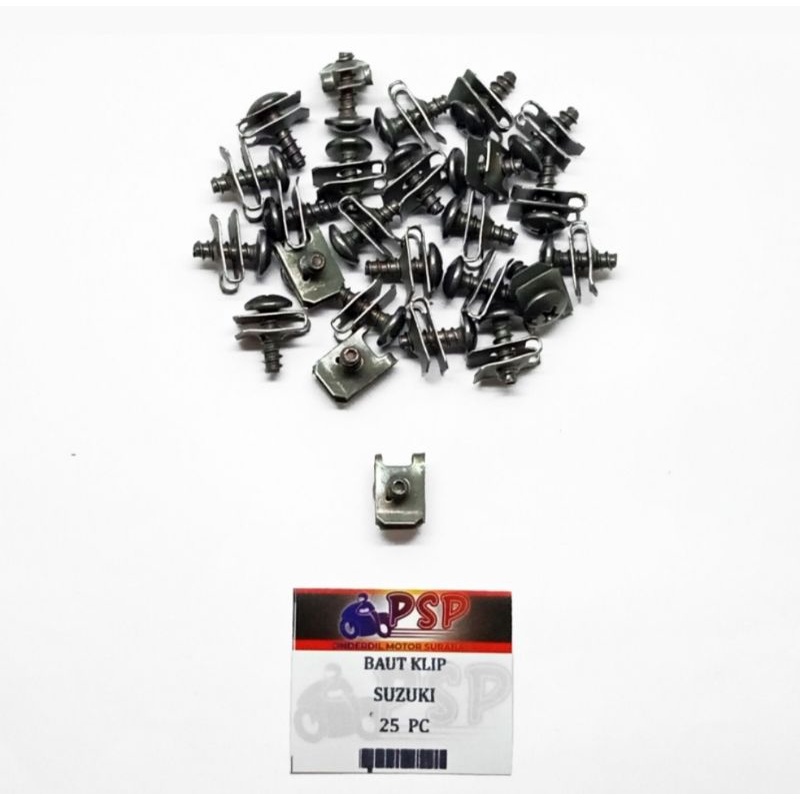 Jual Baut Klip SUZUKI (Harga Per Pak isi 25)Baud + Klem Jepit Totok / Cover Body Sekrup Drat ...