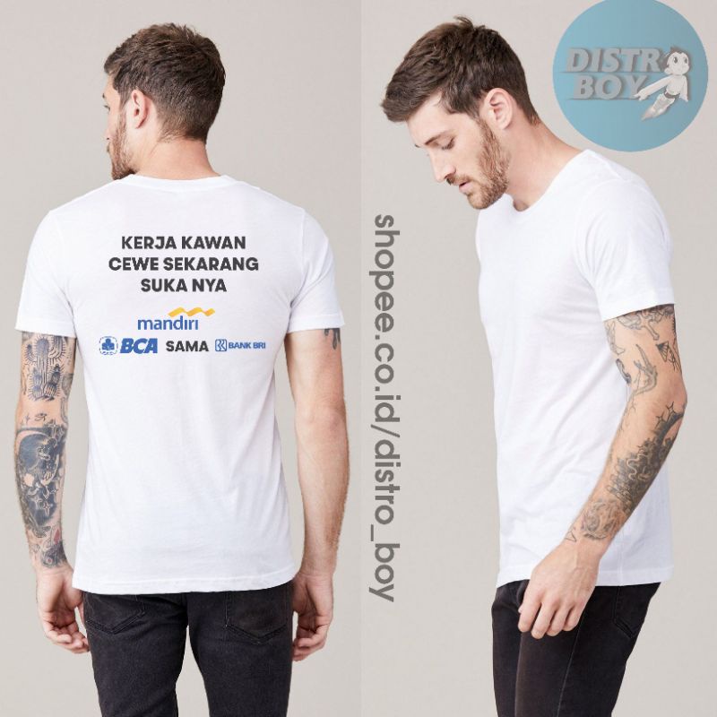 Jual Kaos Baju Kerja Kawan Cewe Sekarang Suka nya Mandiri BCA sama Bank ...