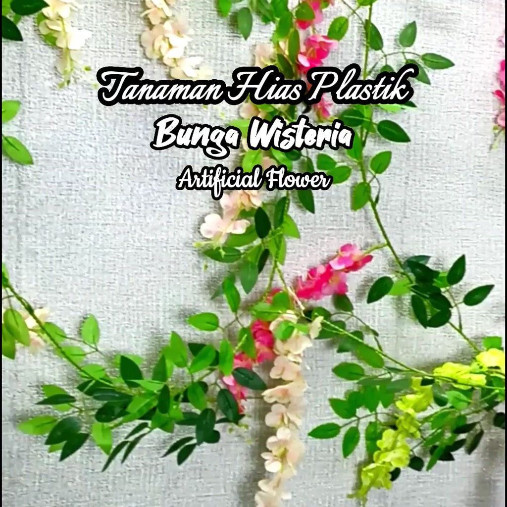 Jual UNICO Tanaman Hias Palsu Daun Rambat Bunga Wisteria flower Tanaman ...