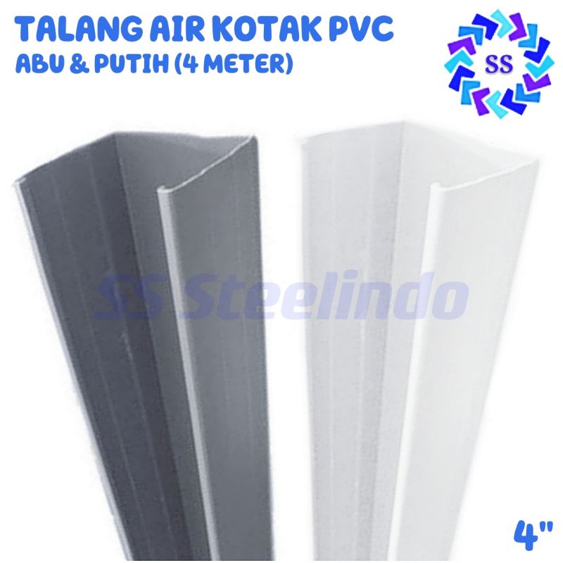 Jual TALANG AIR PVC KOTAK ABU-ABU DAN PUTIH (4 INCH - 4 METER - TEBAL 1 ...