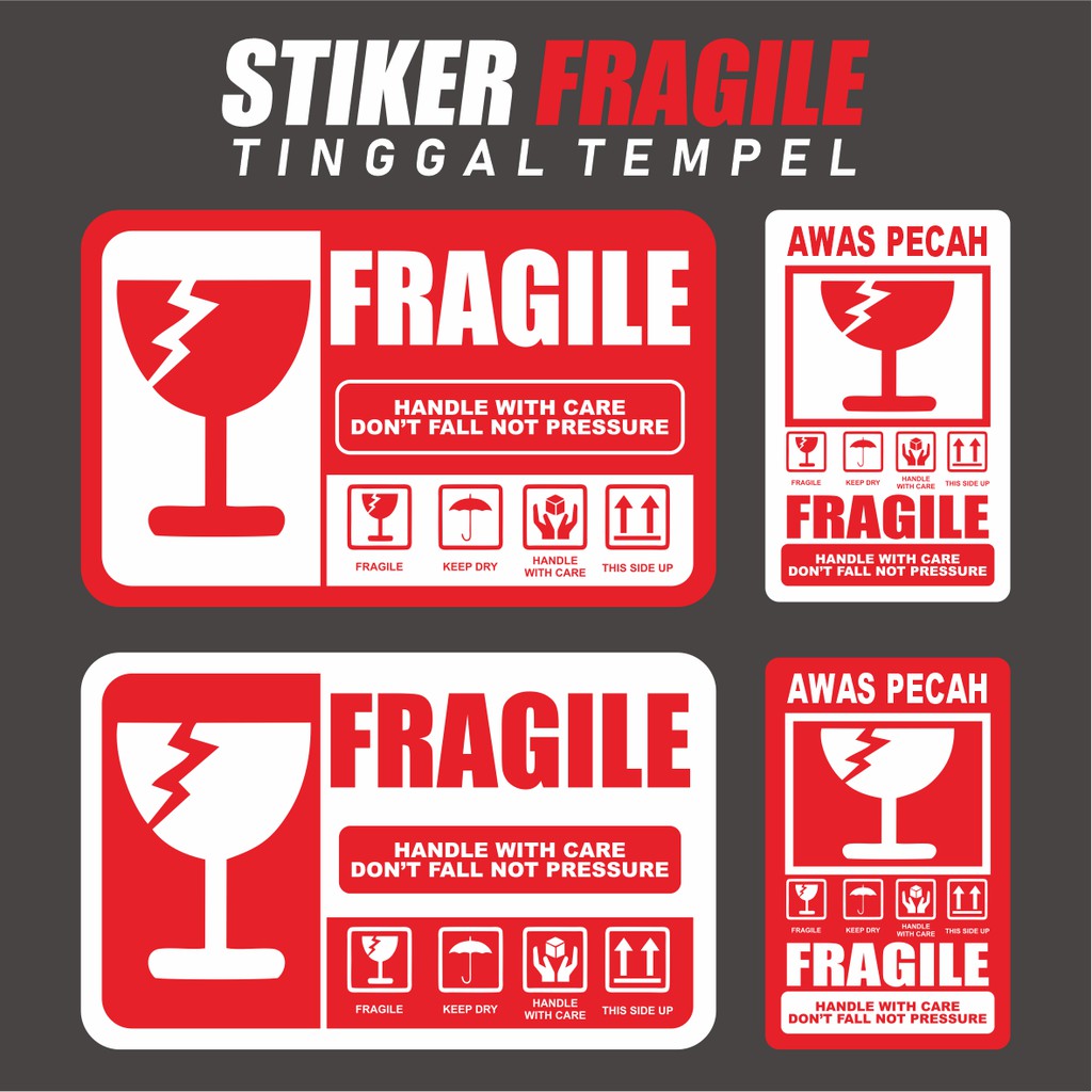 Jual [READY STOCK] STIKER LABEL FRAGILE PENGIRIMAN | Shopee Indonesia