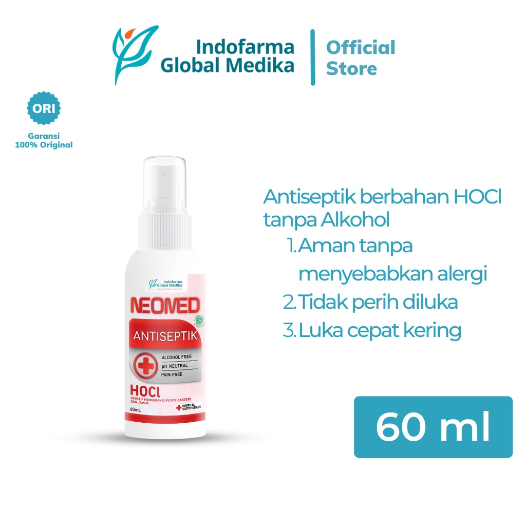 Jual Neomed Antiseptik Non Alkohol HOCl Spray 60 ml | Shopee Indonesia
