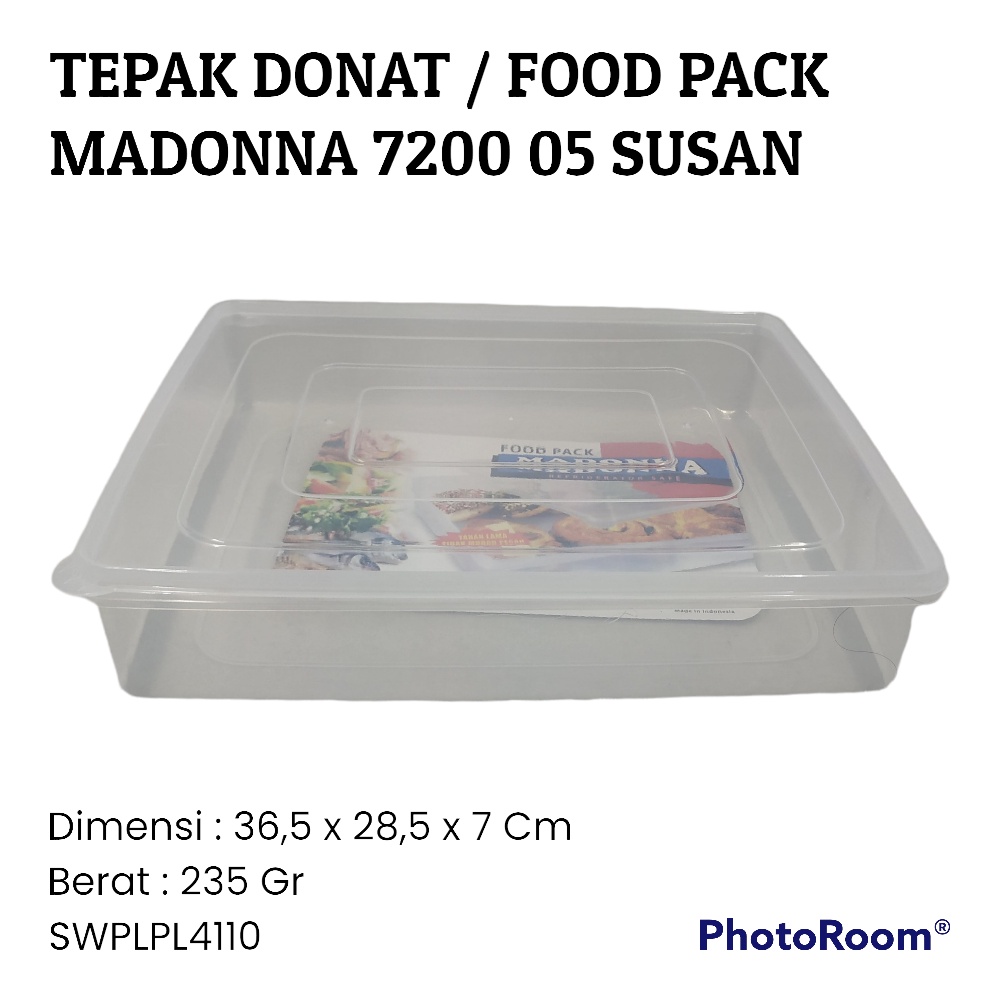 Jual TEPAK DONAT / ROTI FOOD PACK MADONNA 7200 05 SUSAN SWPLPL4110 ...