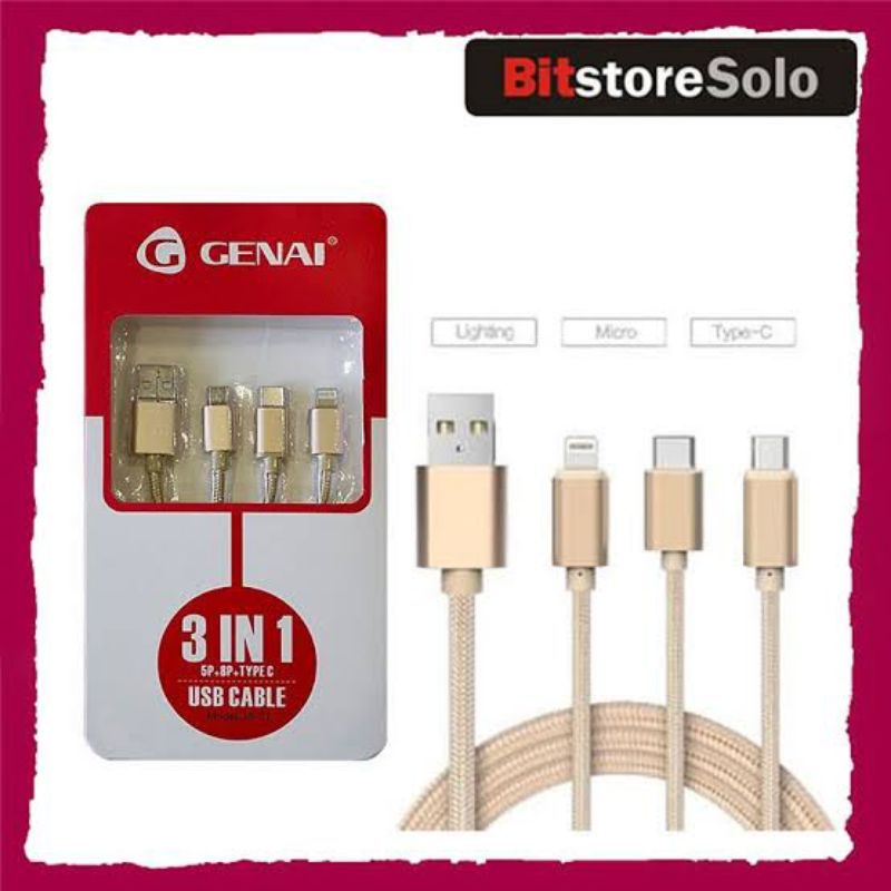 Jual KABEL DATA / KABEL CAS 3 IN 1 ORIGINAL FAST CHARGING | Shopee ...