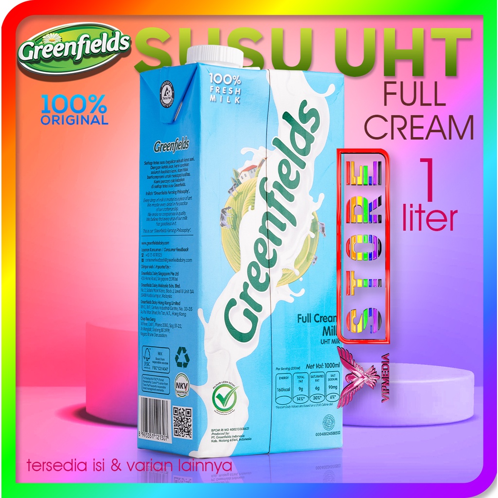 Jual Susu GREENFIELDS UHT - Full Cream - 1 Liter | Shopee Indonesia